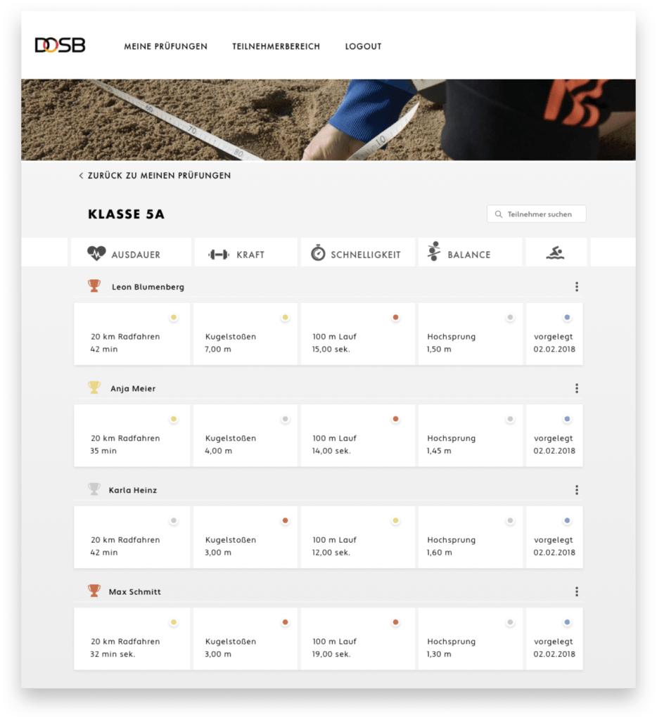 DOSB - digitales Prüfermodul für das deutsche Sportabzeichen